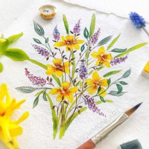 Watercolor Flowers Paintings by Monica Schick - Trendy Art Ideas