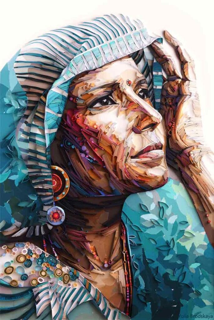Incredible portraits with paper strips by Yulia Brodskaya - Trendy Art ...