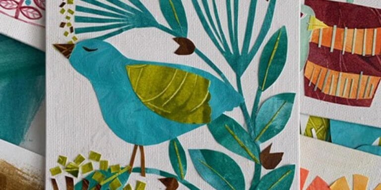 Tracey English hand coloured paper collage illustrations - Trendy Art Ideas