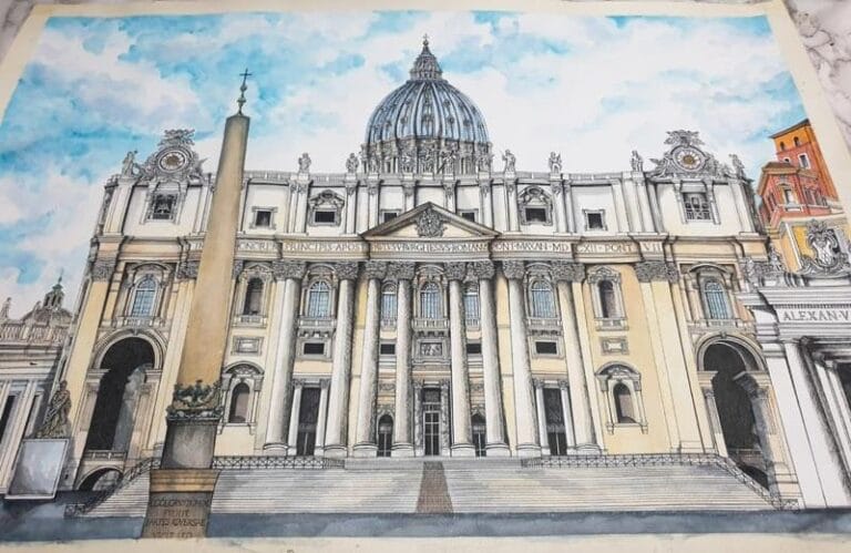 St. Peter's Basilica Architectural Drawing - Trendy Art Ideas