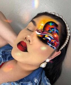 Samurai colorful makeup look - Trendy Art Ideas