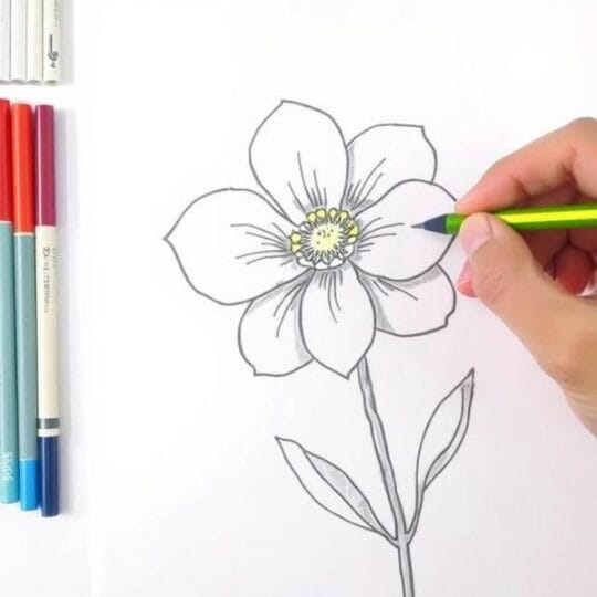 Realistic Flower Drawing Tutorial Easy Steps for Beginners - Trendy Art Ideas
