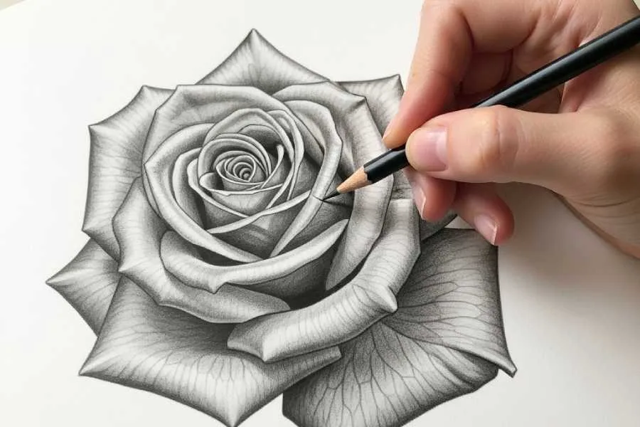 Simple Rose Drawings