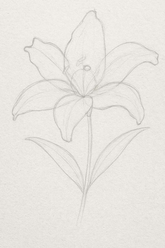 Realistic Lily Flower Drawing | Pencil Shading & Nature’s Contrast ...