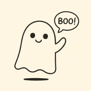 Little Ghost Waving Hi - Trendy Art Ideas