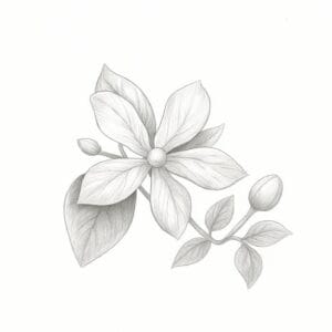 Realistic Jasmine Flower Drawing Made Easy Step by Step - Trendy Art Ideas
