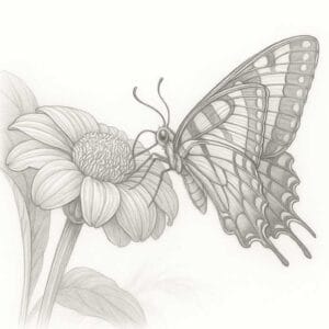 How to Draw a Realistic Butterfly on a Flower – Easy Step-by-Step ...