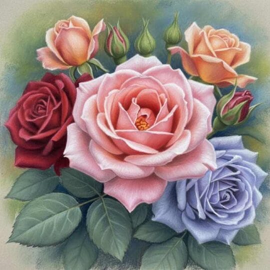 How to Draw Realistic Pastel Flowers – Easy Step-by-Step Tutorial ...