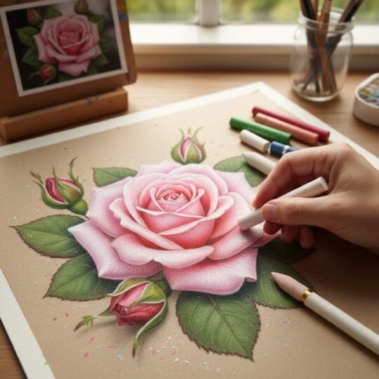 How to Draw Realistic Pastel Flowers – Easy Step-by-Step Tutorial ...