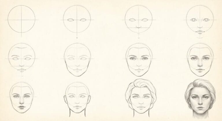 Step-by-Step Face Drawing Tutorial – From Guidelines to Shaded Portrait ...
