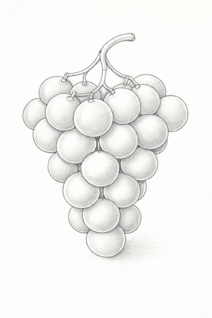 How to Draw a Bunch of Grapes for Beginners | Easy Step-by-Step ...