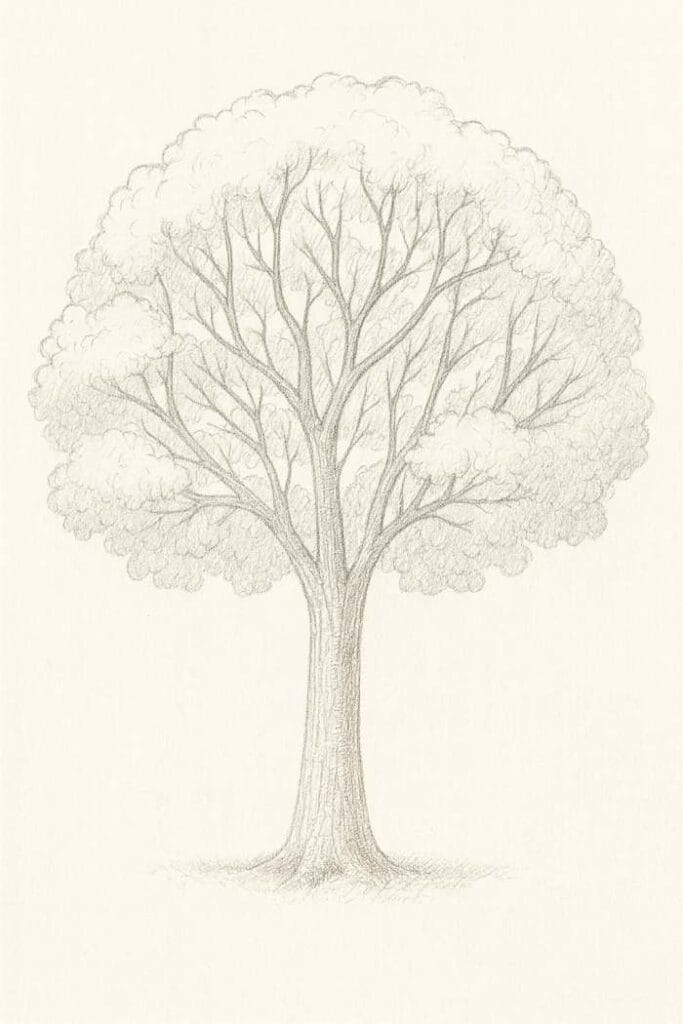 Realistic Pencil Tree Sketch – Add Details and Shading - Trendy Art Ideas