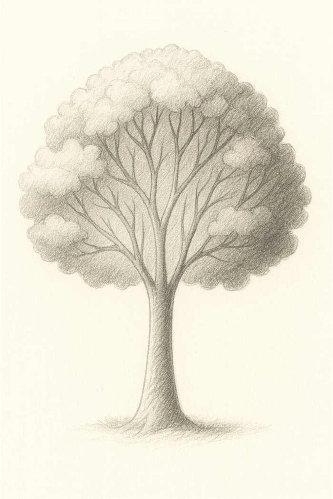 Realistic Shaded Tree Drawing – Shade and Add Depth - Trendy Art Ideas