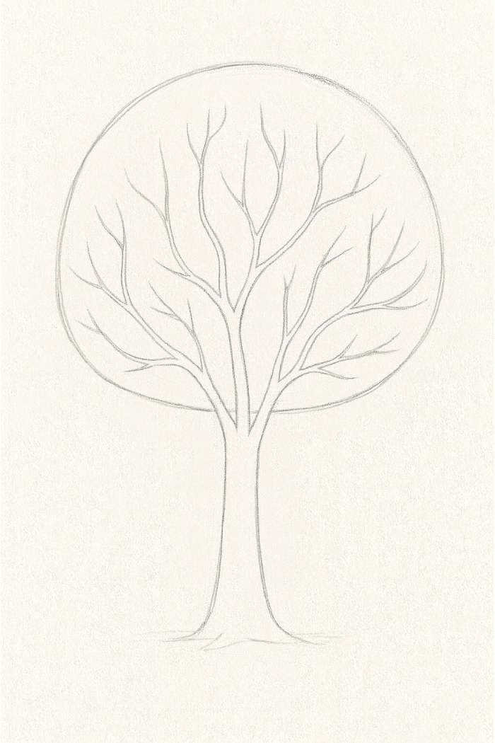 Tree Trunk and Branching Sketch – Basic Pencil Structure - Trendy Art Ideas